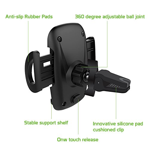 Cellet Car Air Vent Phone Holder Mount – Universal Car Air Vent Phone Mount, Hands Free Cradle Compatible for iPhones Samsung Galaxy Note Google Pixel Moto