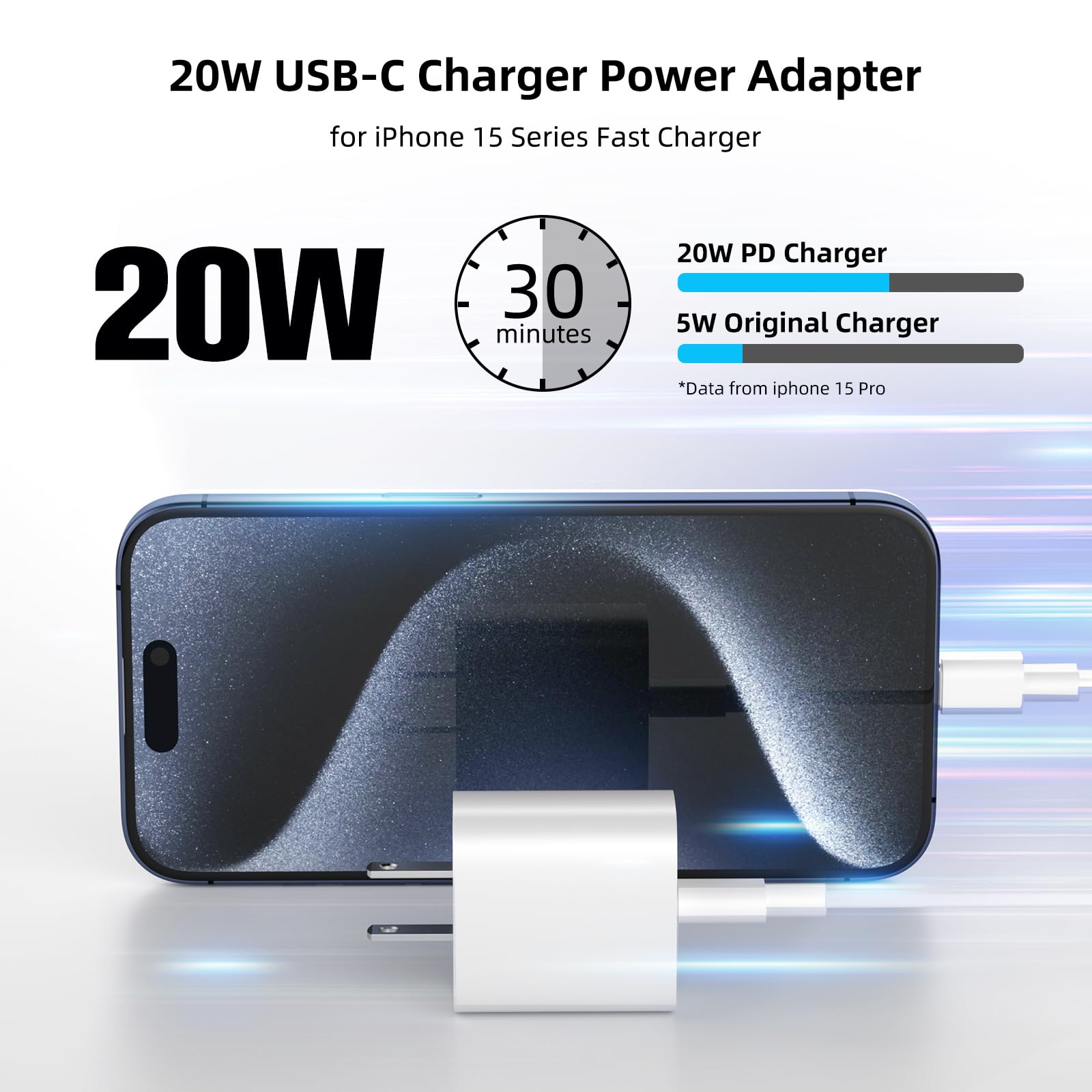 3-Pack 20W USB C Fast Charger for iPhone 15/15 Pro Max Charger for iPad Pro Charger with 10FT USB C to C Cable Fast Charging for iPhone 15 Pro/15 Plus//iPad Mini 6,iPad Air 5/4,iPad Pro 12.9/11/10