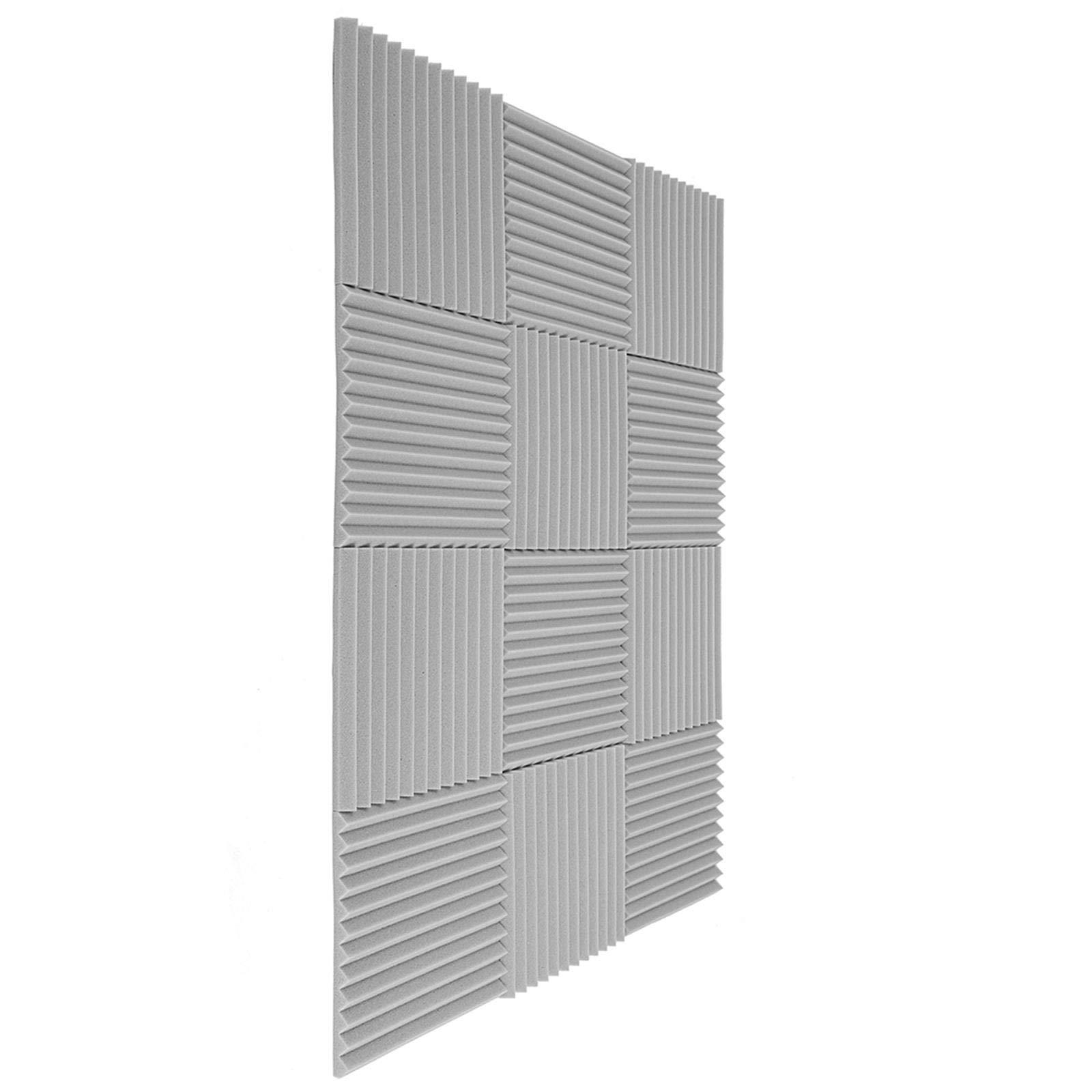 24 Pack Acoustic Panels Studio Foam Wedges 1" X 12" X 12"Sound-proofing,Sound Absorption (Grey)