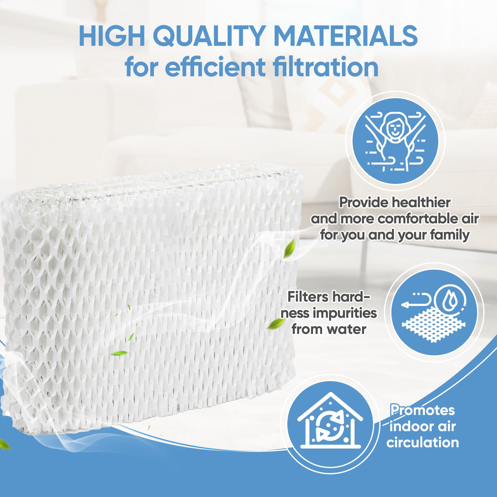 4 Pack WF2 Humidifier Wick Filter Replacement for Vicks Kaz V3500N V3700 V3100 V3900 Sunbeam 1118 1119 Series for Honeywell HCM-300T HCM-315T HCM-350 WA-8D Enviracaire ECM-500 Humidifier WF2 & PWF2
