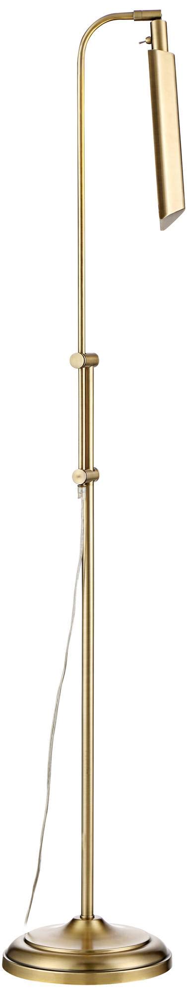 360 Lighting Culver Traditional Pharmacy Floor Lamp Standing LED Adjustable Height Plated 57" Tall Aged Brass Metal Shade Pole Light for Living Room Reading House Bedroom Home Decor