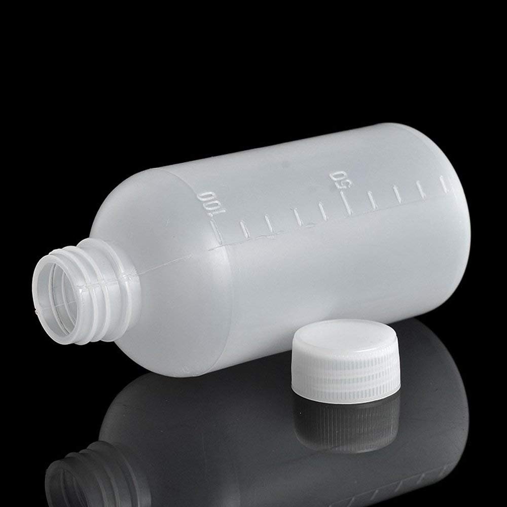 GDGY 20Pcs 100Ml, 3.4OZ PE Plastic Empty Small Mouth Graduated Lab Chemical Container Reagent Bottle Sample Sealing Liquid Medicine Bottle (20pcs 100ml, 3.38)