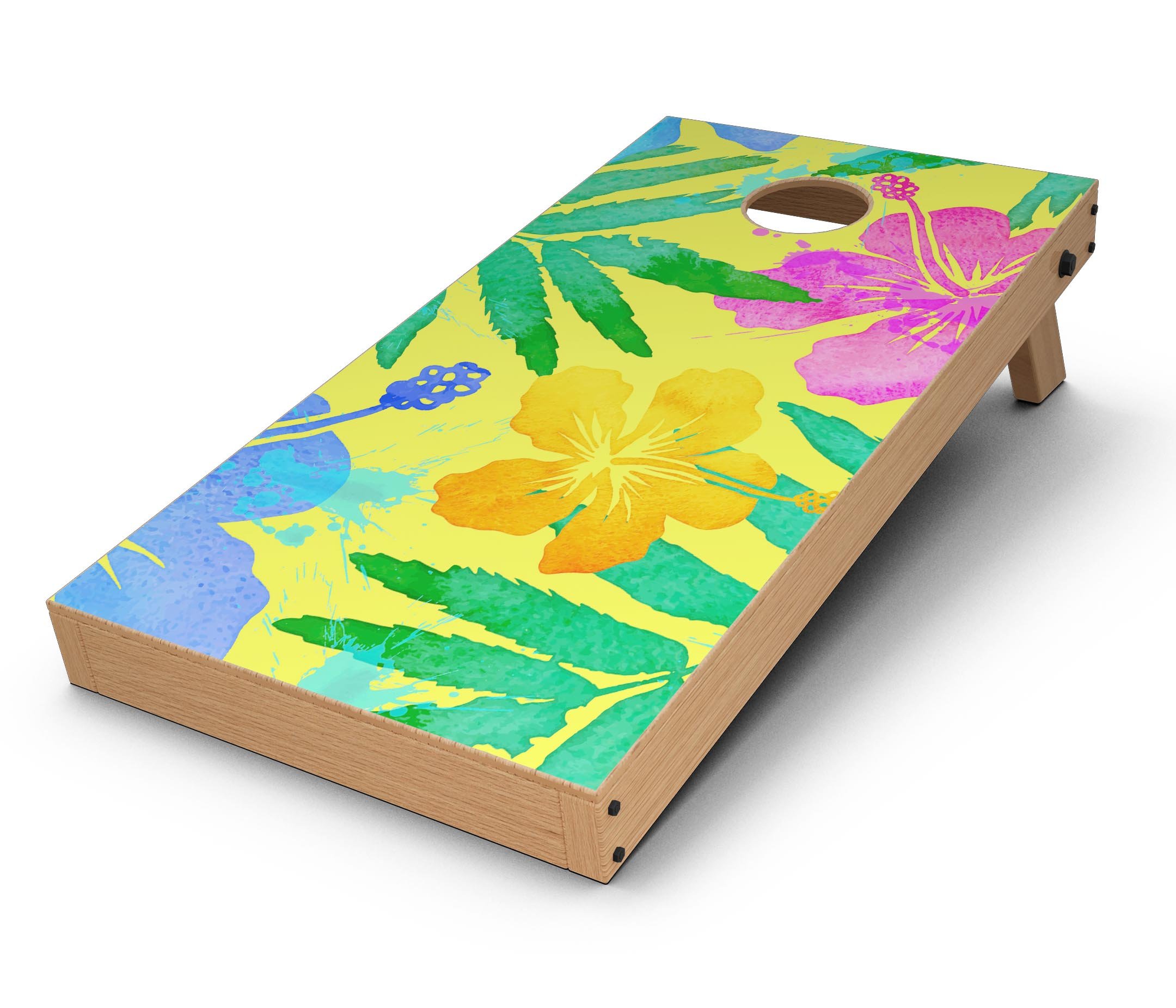Design Skinz Summer Tropical Skin Set for Cornhole (Skin Only) - Tropical Fluorescent v2