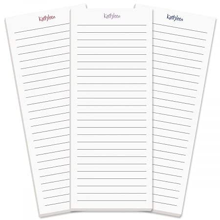 Current Elegant Lined Personalized Notepads ā Set of 3, 50-Sheet Pads, 3 1/4 x 8 Inches, Memo Pad, Shopping List, to-Do Notes, Office Organizer