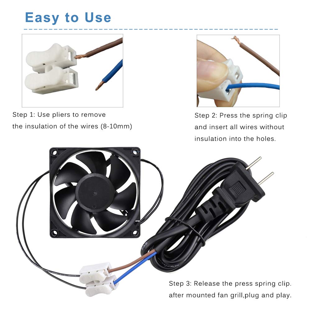 GDSTIME EC Cooling Fan 80mm x 80mm x 25mm AC 110V 115V 120V 220V 240V