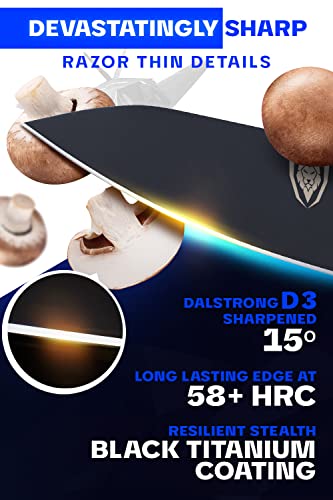 Dalstrong Paring Knife - 3.75 inch - Shadow Black Series - Black Titanium Nitride Coated - High Carbon - 7CR17MOV-X Vacuum Treated Steel - Sheath - NSF Certified