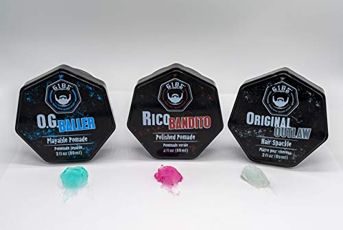 GIBS Grooming OG Baller Pomade- Flex Hold Medium Shine- With Holy Basil Oil, & Panthenol For Men, 3 oz