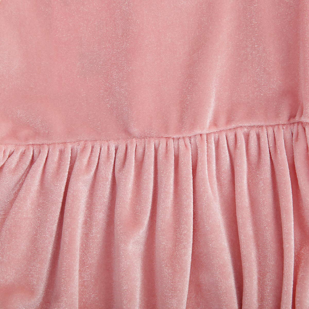 Infant Baby Girl Plain Fall Crushed Velvet Long Sleeve Bodysuits Romper Tops (A Peach Pink, 6-12 Months)