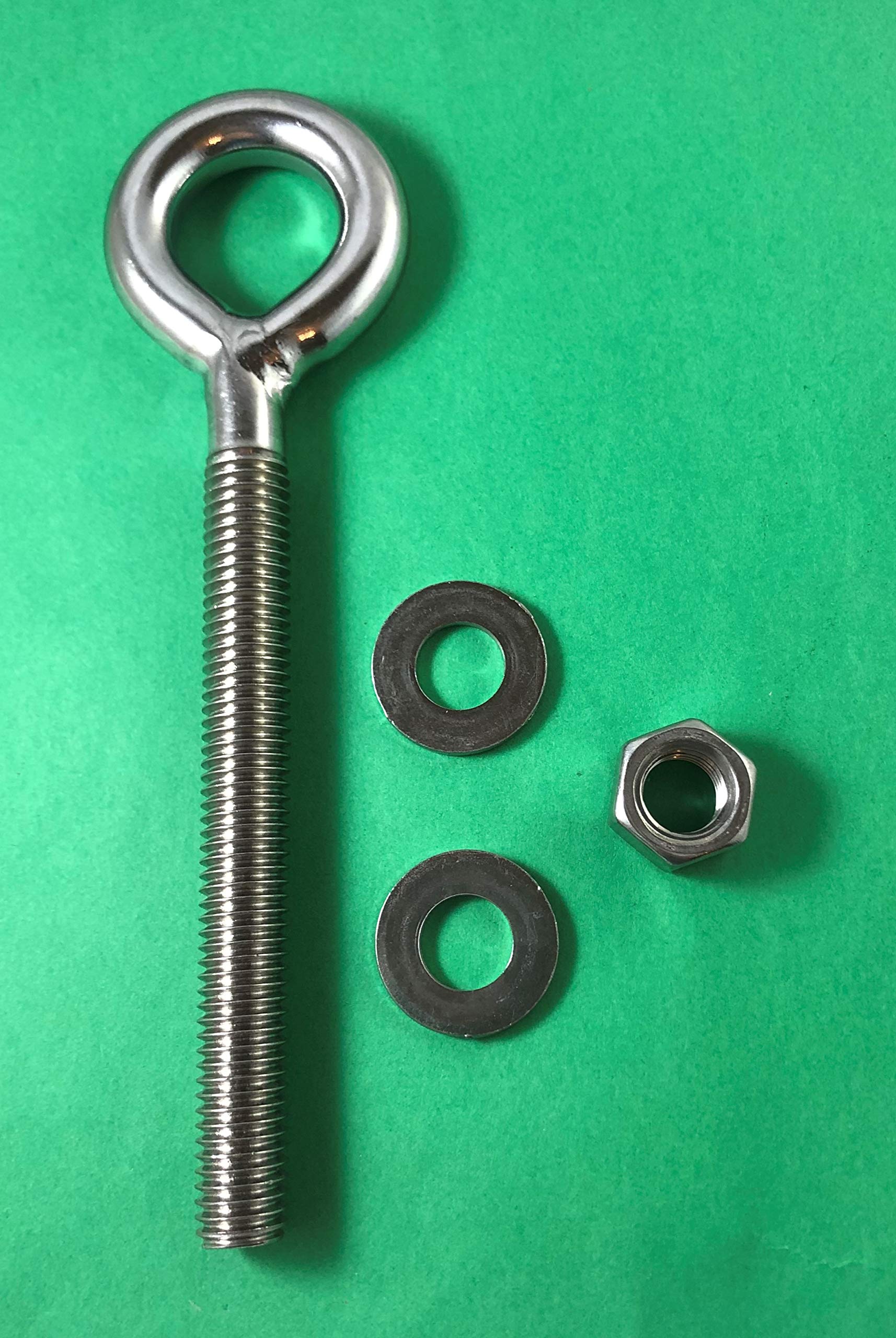 US STAINLESS Stainless Steel 316 Eye Bolt Welded 1/2" UNC x 120mm (1/2" x 4 3/4") Marine Grade