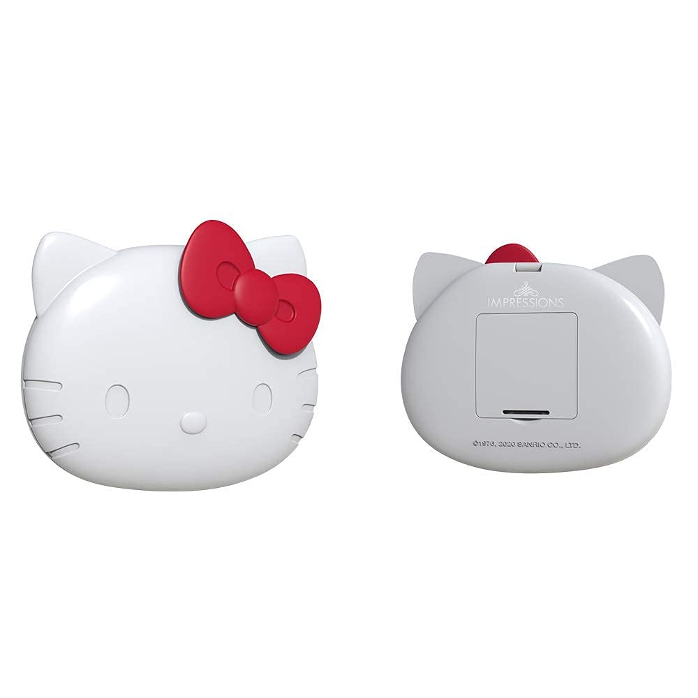 Impressions Vanity Hello Kitty Kawaii Compact Mirror with Touch Sensor Switch for Purse, LED Makeup Mirror with 2X Magnifying Top and Adjustable Brightness (White)
