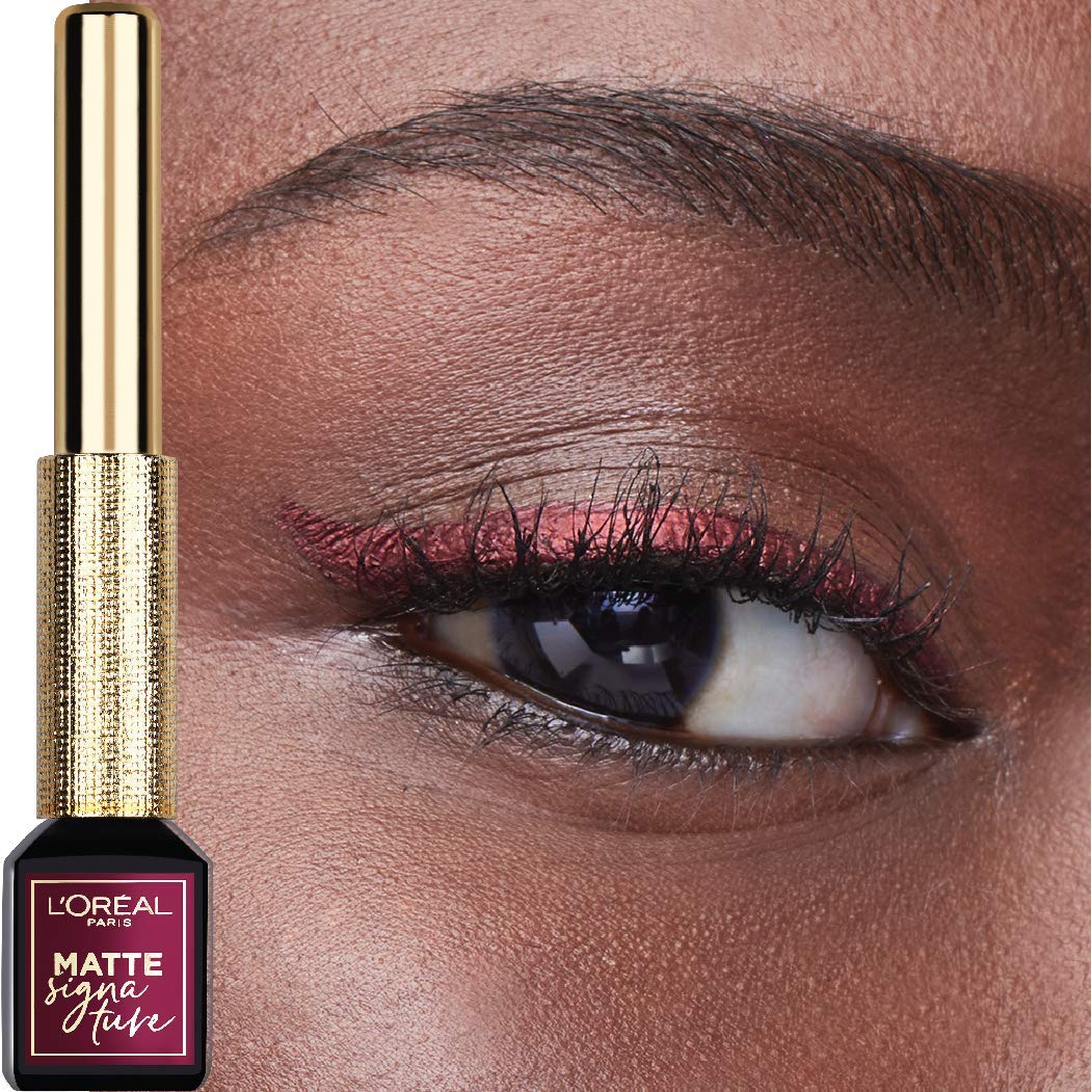 L’Oréal Paris Makeup Matte Signature Liquid Dip Eyeliner, Waterproof, Precise and Easy Application, All Day Wear, Vivid Matte Finish, Burgundy, 0.07 fl; Oz.