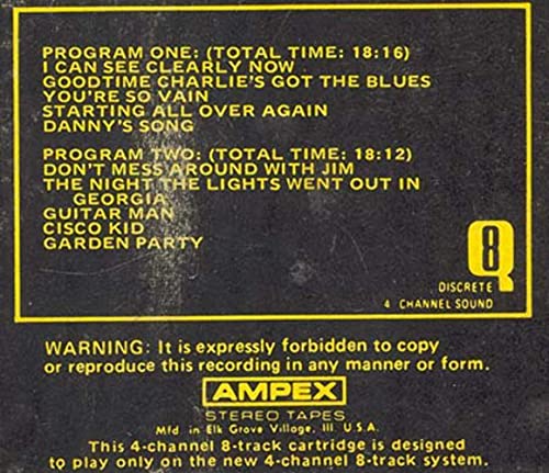 THE FAMLEY GUITAR BAND: The Nights the Lights Went Out in Georgia Quad 8 Track Tape