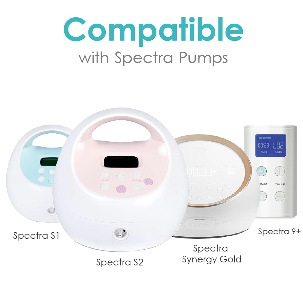 Maymom Flange Adapter Compatible with Spectra S2, Spectra S1, Compatible with Most Medela Breastshield; Connects Pump in Style and Spectra Backflow Protector; 2 Valve to Replace Spectra Duckbill Valve
