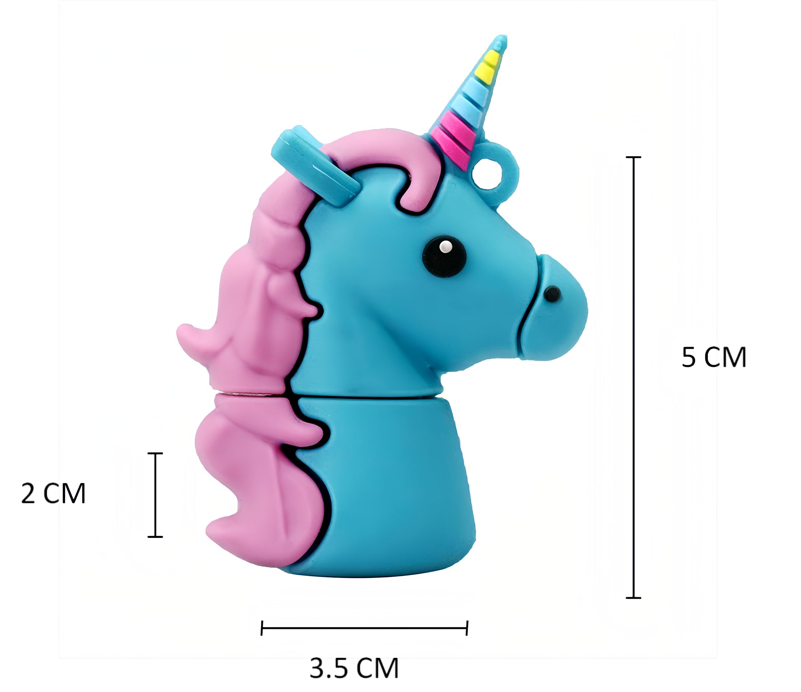EcooDisk 128GB USB 3.0 Flash Drive Novelty Cartoon Unicorn High Speed Pen Drive Data Storage Blue