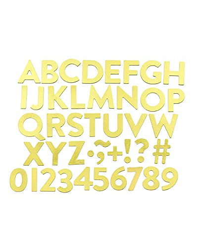 Teresa Collins, Gold Magnetic Alphabet Set, Magnet Board Magnets - 70+ Letters, Numbers, and Characters