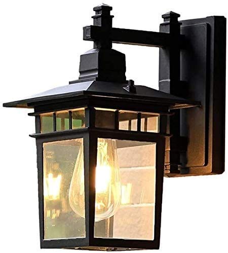 PQQ Wall Lamps Outdoor Wall Light Sconces Vintage Waterproof IP54 Cast Aluminum and Glass Wall Lantern E27 Rustic Garden Home Entrance Yard Wall Lighting