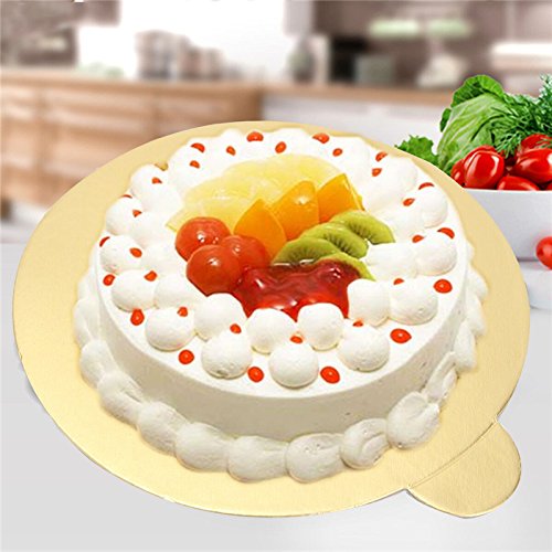 Darnell Nehemiah 100pcs/Set Round Mousse Cake Boards Gold Paper Cupcake Dessert Displays Tray Wedding Birthday Cake Pastry Decorative Tools Kit