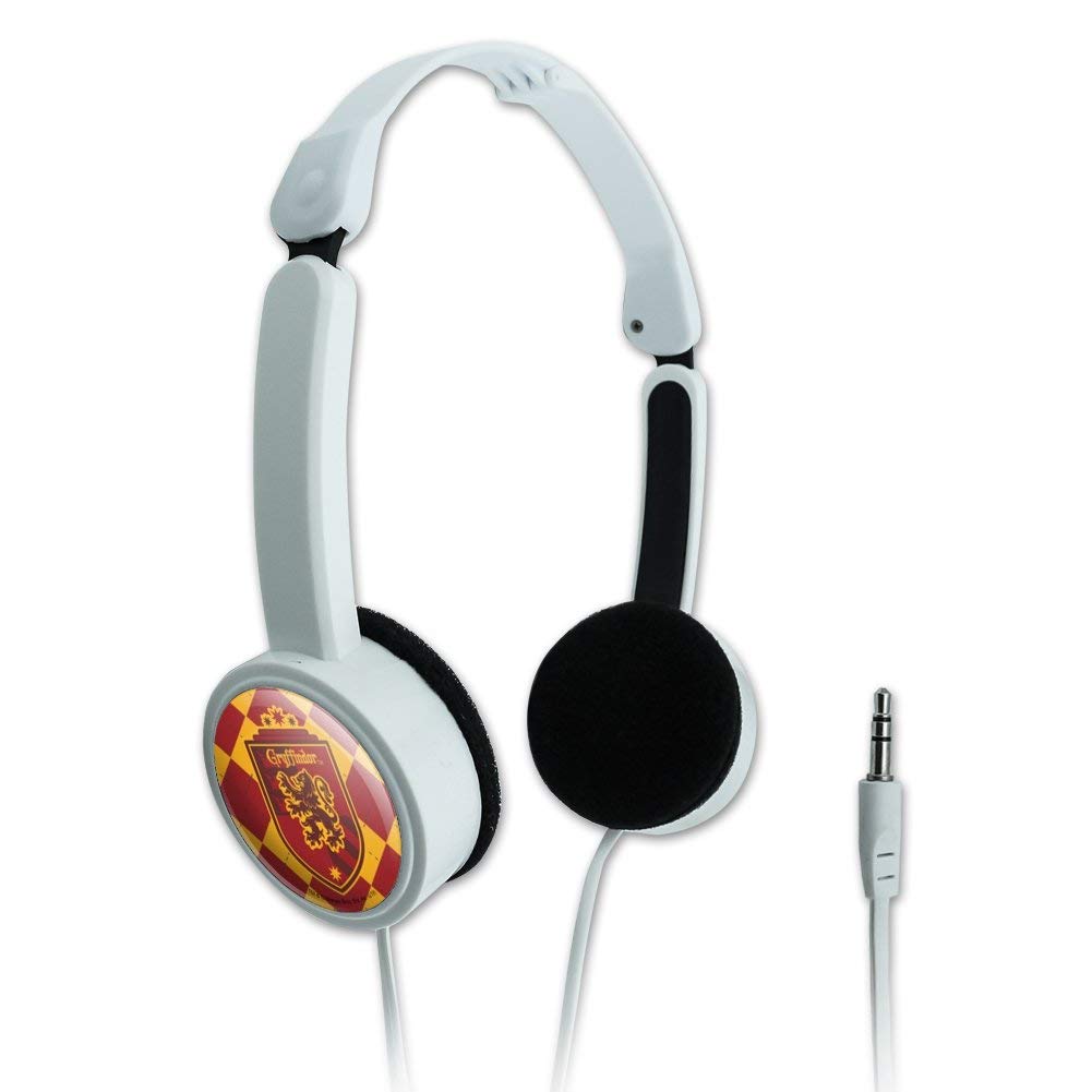 GRAPHICS & MORE Harry Potter Gryffindor Plaid Sigil Novelty Travel Portable On-Ear Foldable Headphones