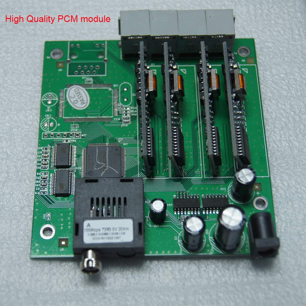 Primeda-telecom Telephone Extenders - 8 Channels PCM Voice Telephone over Fiber Optic up 20Km with 10/100Mbps Ethernet