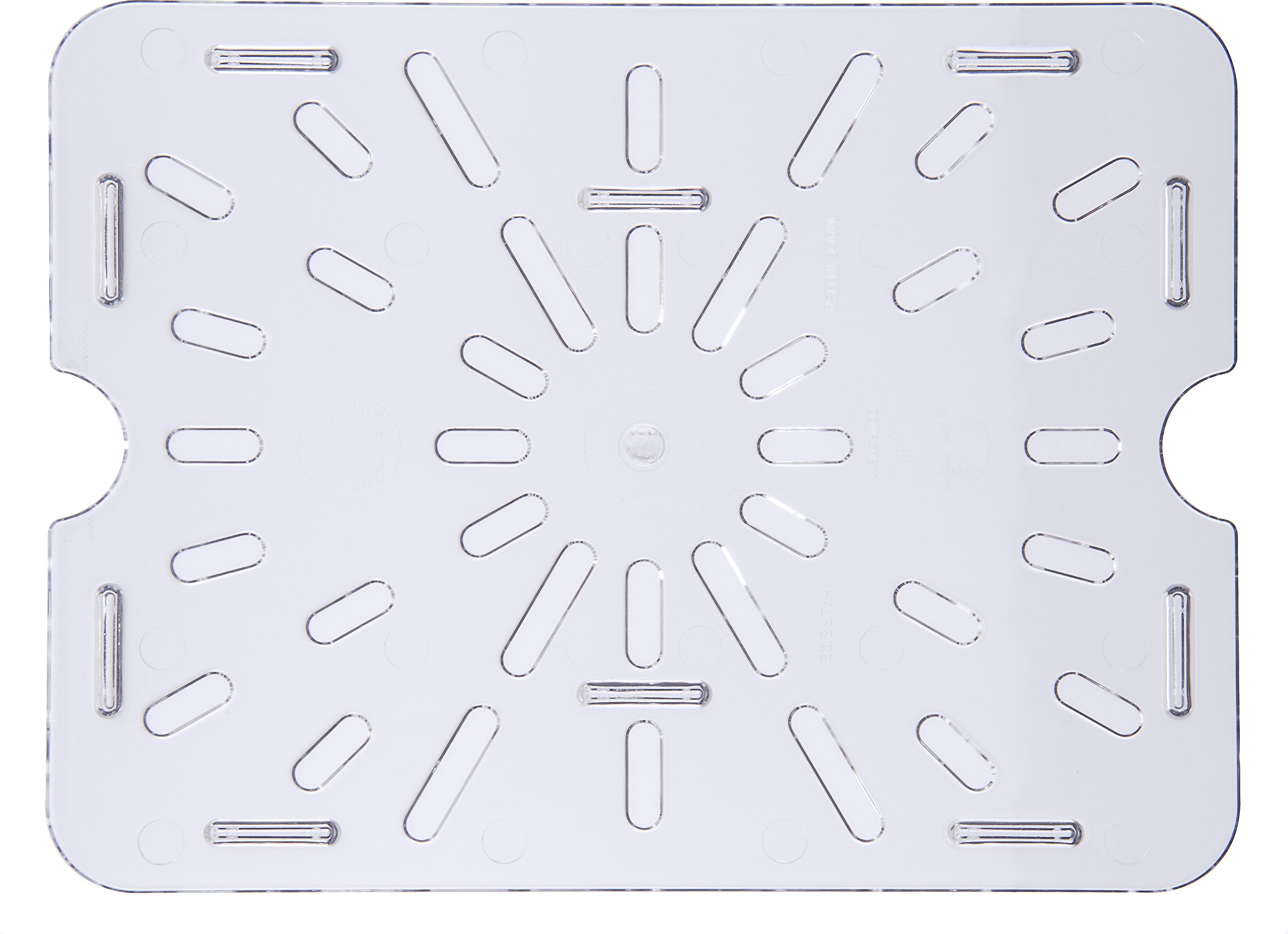Carlisle FoodService Products 1023507 StorPlus Half Size Polycarbonate Drain Shelf, Clear (Pack of 2)