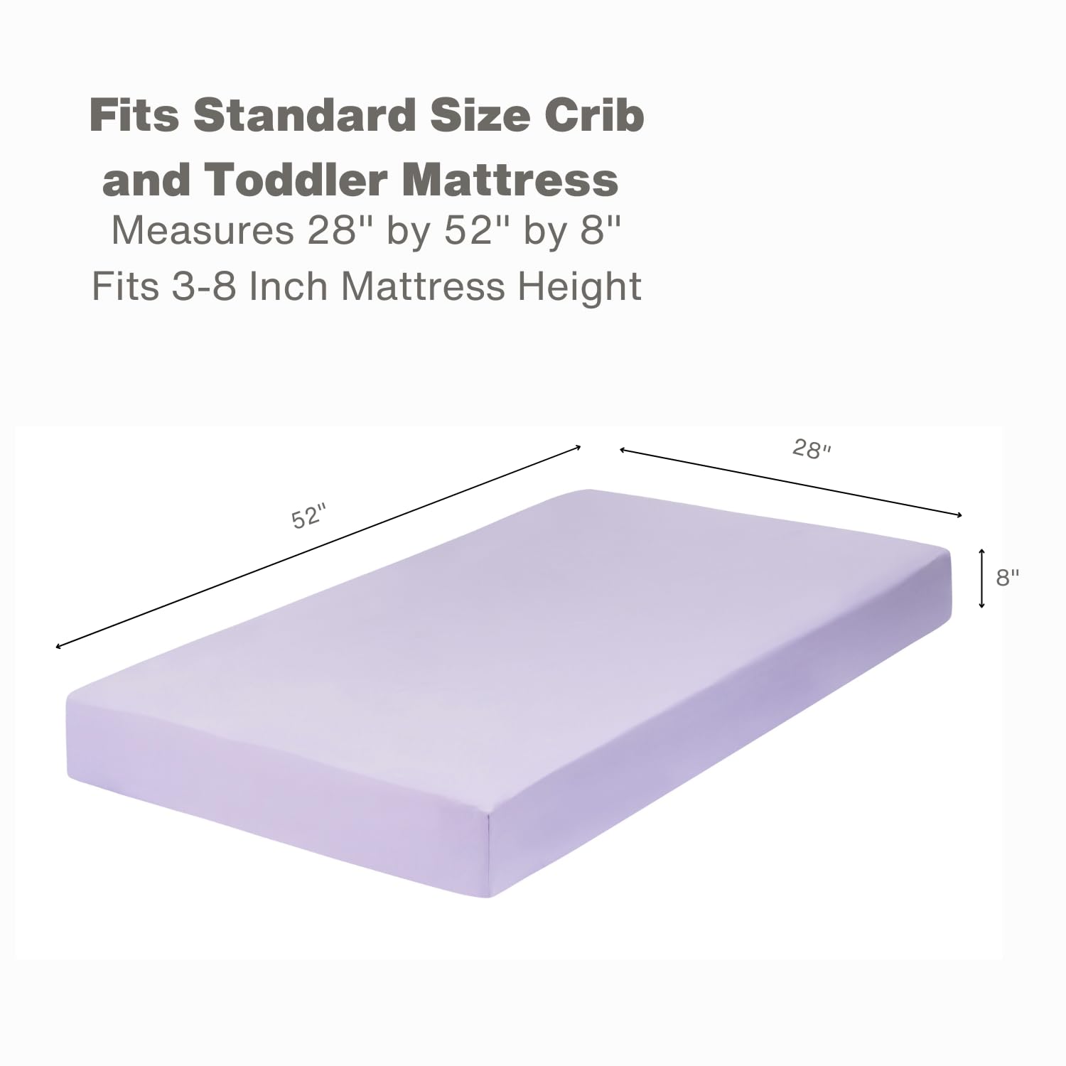 Everyday Kids 2-Pack Fitted Crib Sheets, 100% Soft Breathable Microfiber Baby Sheet, Fits Standard Size Mattress 28in x 52in, Lavender, Pink Nursery Sheet