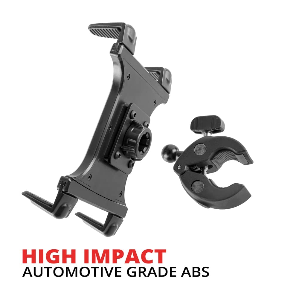 Tackform Universal Tablet Holder Compatible with Stationary Bicycle, Treadmill, Elliptical, Spin Bike, Microphone Stand, and Indoor Exercise Equipment - Compatible All Tablets Including iPad