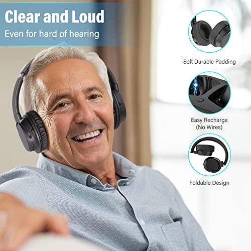 ANSTEN γππππ ππ©π π«ππππγ Wireless Headphones for TV Watching with Digital Optical RCA AUX Bluetooth Transmitter Charging Dock, Over Ear Headset for Seniors, 30 Hrs Playtime, Plug n Play