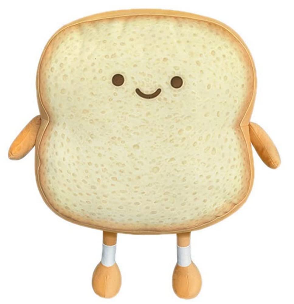 NatureMan Toast Bread Pillow,Funny Bread Shape Plush Toy Pillow, Small Cute Stuffed Plush Toast Sofa Pillow,Children's Adult Home Bedroom Decoration (Golden)