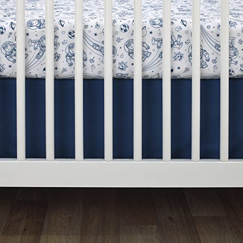 Disney Toy Story Outta This World Blue and White Fitted Crib Sheet