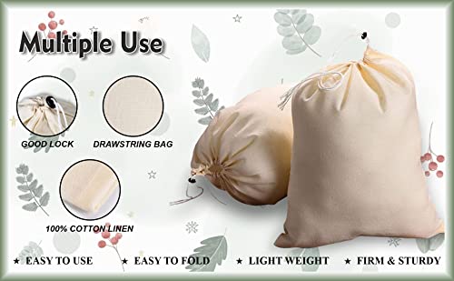 Cotton Bag Drawstring - 6 Pack,Canvas Bags 22'' X 27'' inch, Machine Washable, Cotton Fabric - Storage Sack for Dirty Clothes, Basket Liner, Hamper Bag, Liner Replacement, delicates, Sleeping Bag, Reusable Travel Dorm and Basket Closure