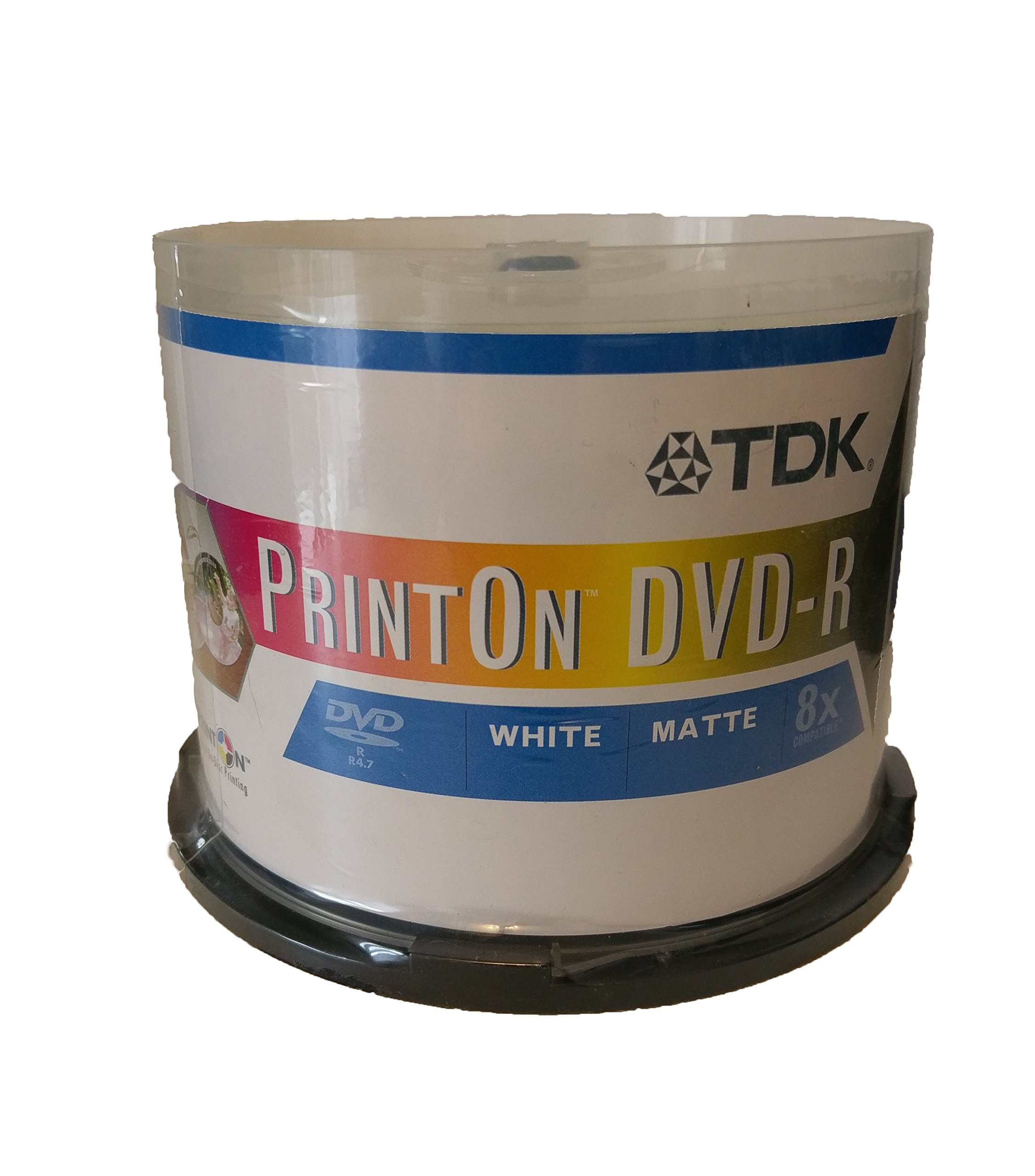 TDK Print On DVD-R 8X Single Sided Discs (50 Disc Spindle)