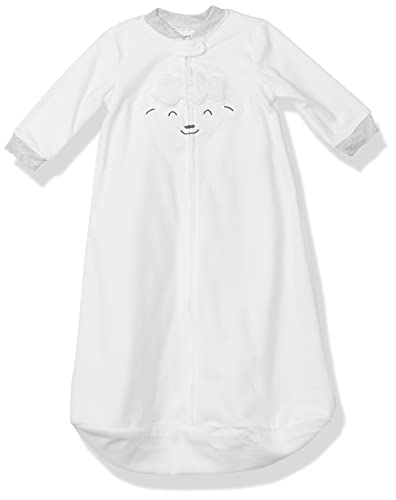 Carter's unisex baby 2-pack Microfleece Sleepbag Wearable Blanket, Grey Elephant/White Sheep, Small US