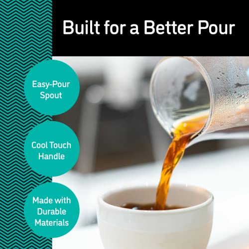 Coffee Gator Pour Over Coffee Maker - 14 oz Paperless, Portable, Drip Coffee Brewer Pour Over Set w/Glass Carafe & Stainless-Steel Mesh Filter, 400ml Clear