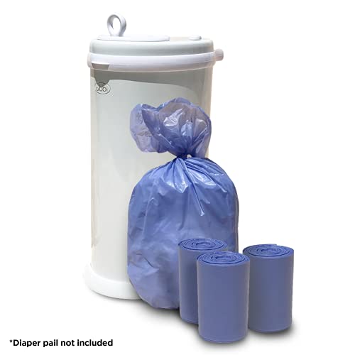 Disposable Diaper Pail Refills Compatible with Ubbi Diaper Pail | Diaper Pail Refill Bags made with Recycled Material | Fresh Powder Scent for Odor Control | Disposable Diaper Trash Bags (75 Count)