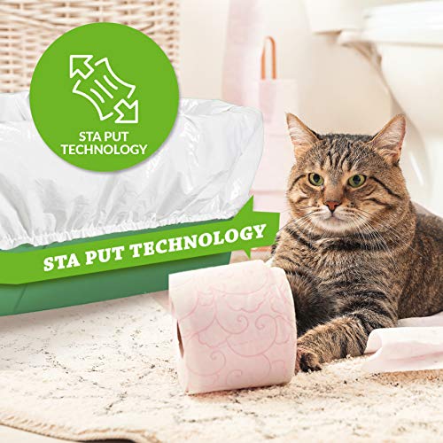 Alfapet Kitty Cat Pan Disposable, Elastic Sifting Liners- 15-Pack + 3 Solid Transfer Liner -For Large, X-Large, Giant, Extra-Giant Size Litter Boxes- With Easy Fit Sta-Put Technology (15 Count)