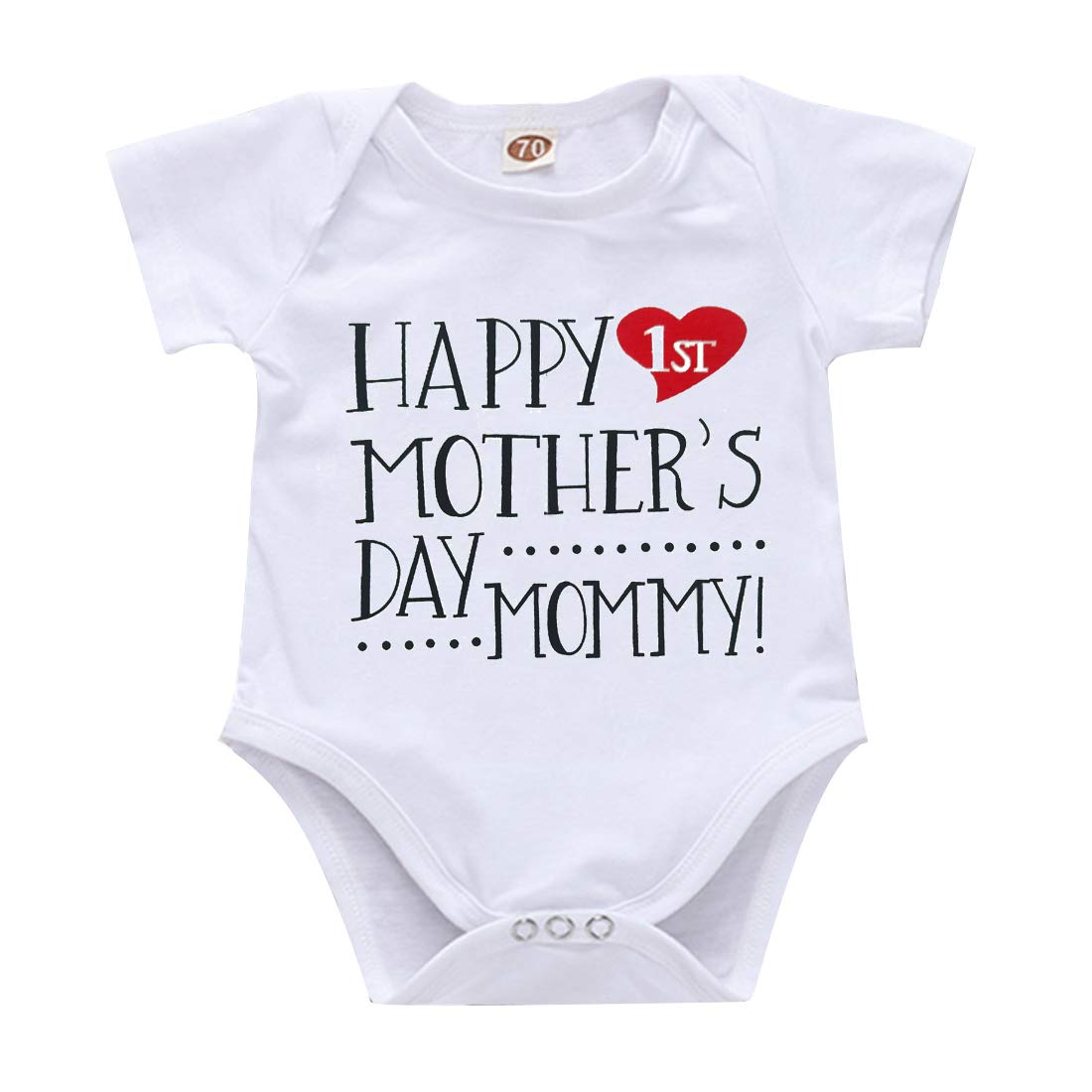 XFGLCK Newborn Infant Baby Boys Girls Mother's Day Outfit Short Sleeve Romper Bodysuit Onesie (Happy 1st mother's day mommy, 3-6 Months)