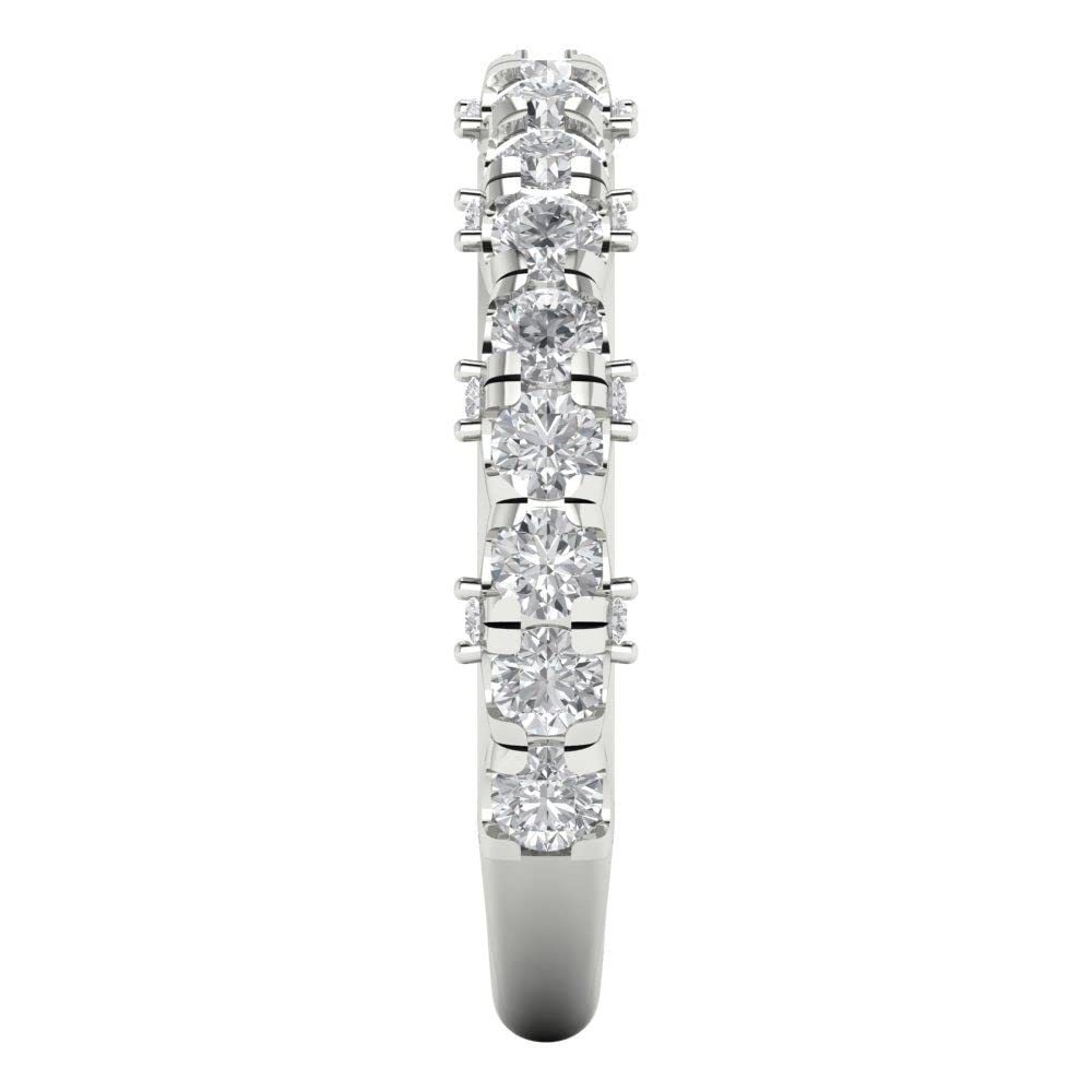 3.13 ct Round Cut Clear Simulated Diamond 14k White Gold Eternity Wedding Engagement Promise anniversary Band Sz 3.5