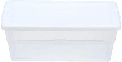 STERILITE 16428012 6 Quart/5.7 Liter Storage Box, White Lid with Clear Base (Pack of 6)