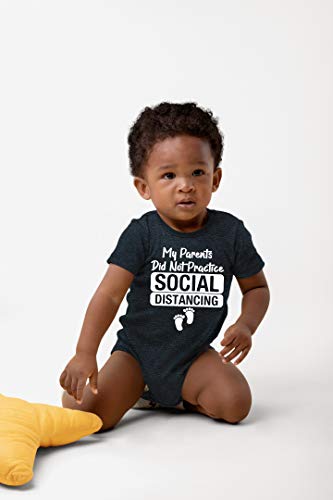Unordinary Toddler my parents did not practice social distancing newborn baby funny quarantine announcements bodysuit (Charcoal Black, 3-6 Months)