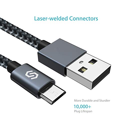 Micro USB Cable Android Charger - Syncwire [2-Pack 6.5 ft] Super-Durable Nylon-Braided Fast Sync & Charging Cord for Samsung, HTC, Nexus, LG, Xbox One, PS4, Smartphones & More