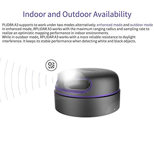 youyeetoo Slamtec RPLIDAR A3 2D 360 Degree 25 Meters scanning Radius & Mute brushless Motor lidar Sensor for Obstacle Avoidance and Navigation of Outdoor AGV Drones