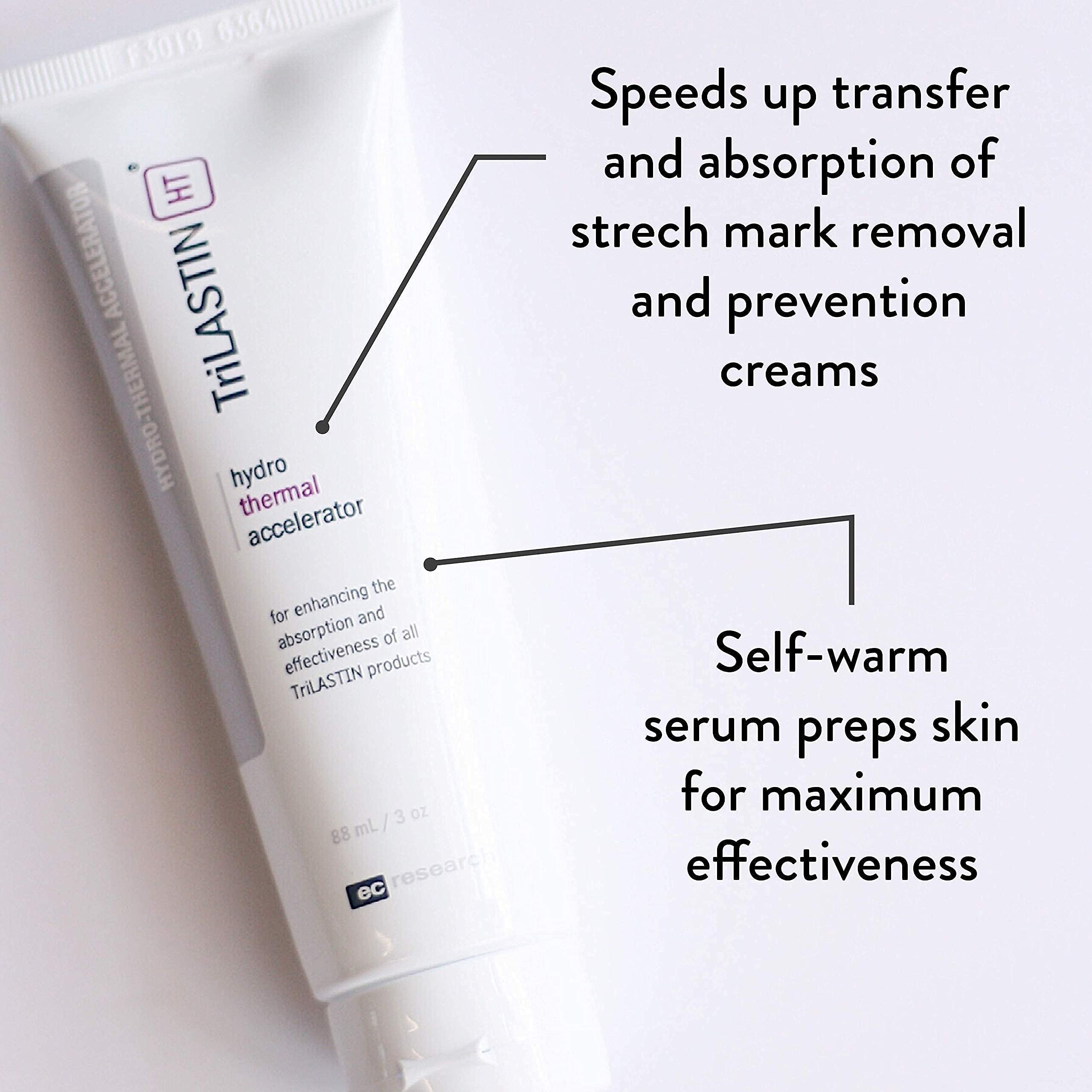 TriLASTIN Maternity Stretch Mark Prevention Cream (4oz) Bundle with Hydro-Thermal Accelerator (3oz) | Pregnancy Must-Have | Safe and Hypoallergenic Gift for First-time Moms | 1 Month Supply