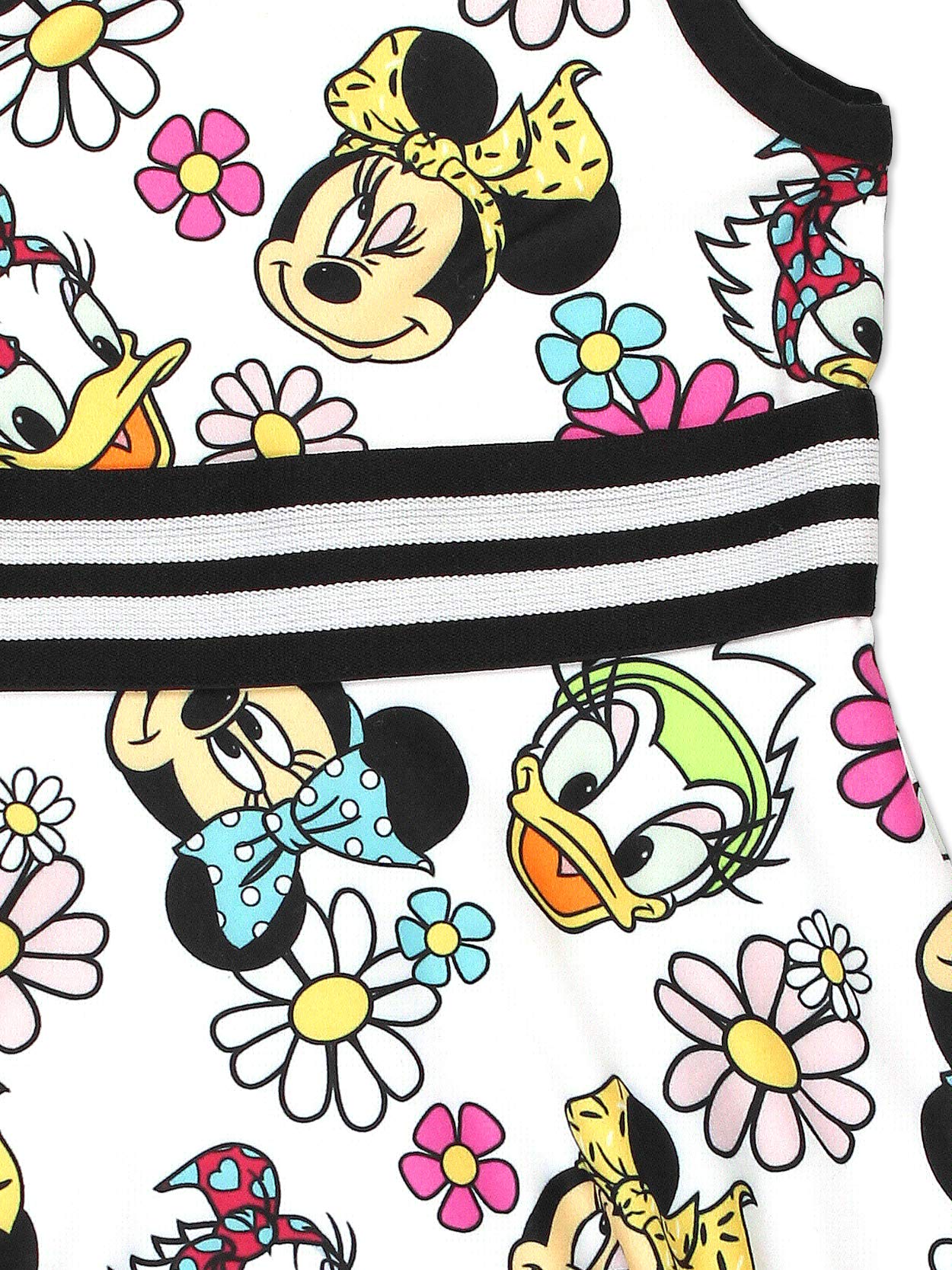 Disney Minnie Mouse and Daisy Duck Girls’ Sleeveless Dress for Infant and Toddler – White/Black 3T