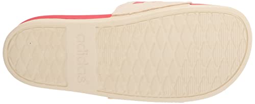 adidas Unisex Adilette Slides Sandal, Wonder White/Vivid Red/Gold Metallic, 13 US Women