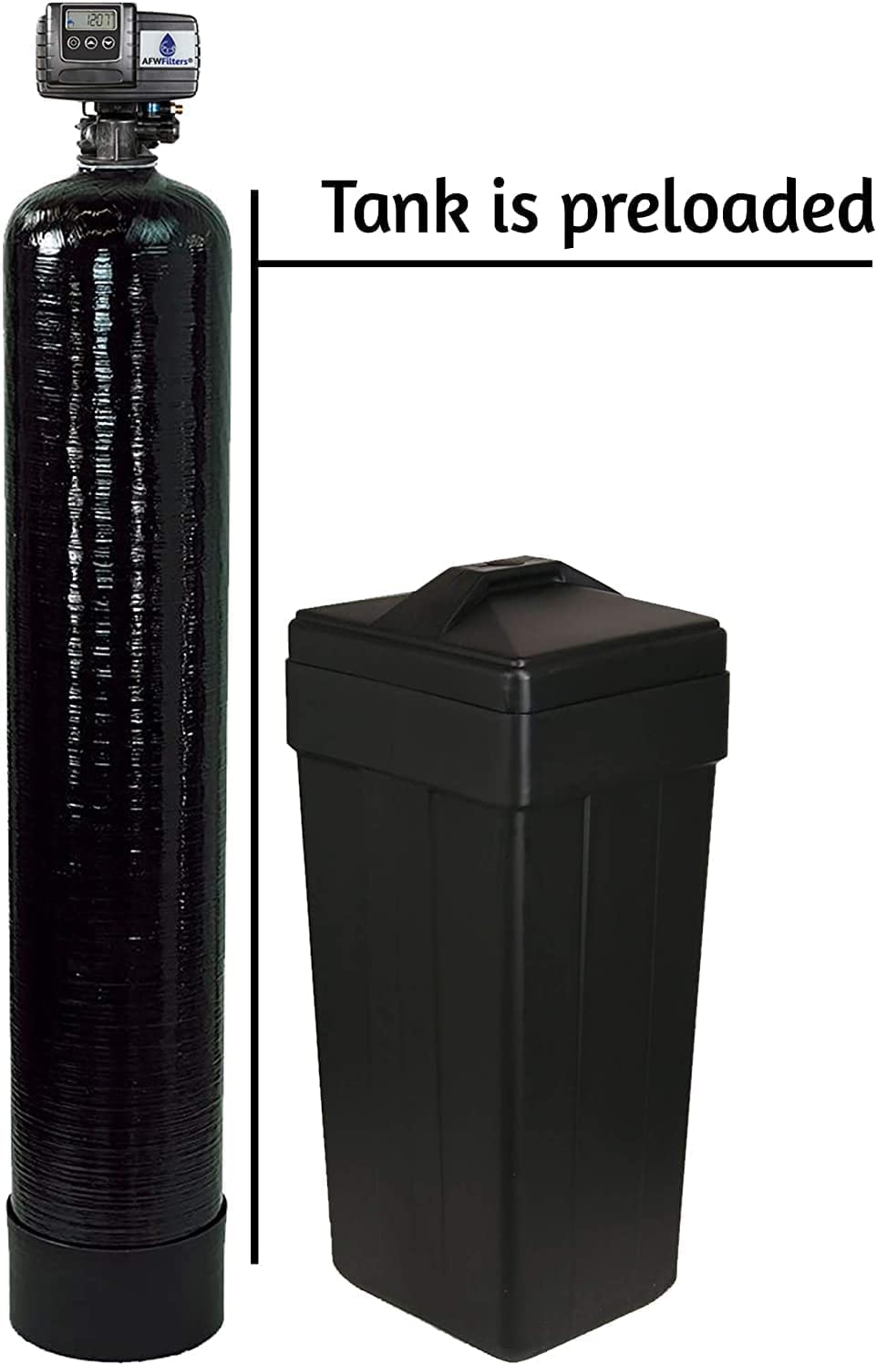 AFWFilters Purolite Metered Water Softener 48,000 48k Whole House Water Softener with Fleck 5600SXT and Upgraded C100E Purolite Resin 3/4" Bypass