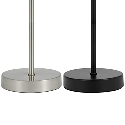 Catalina Lighting 17842-031 Modern Stick Accent Table Lamp with Pull Chain and White Fabric Shade, 19", Classic Black
