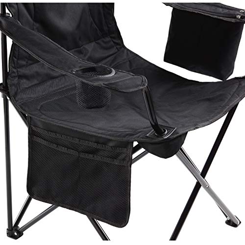 Coleman Camp Chair with Side Table | Folding Beach Chair & Camp Chair with 4-Can Cooler | Folding Beach Chair with Built in Drinks Cooler