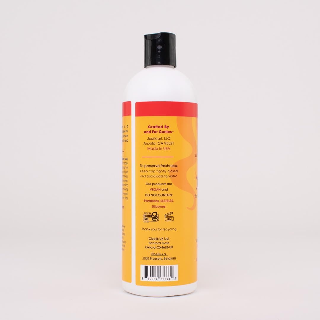 Jessicurl, Hair Cleansing Cream, No Fragrance, 16 Fl oz. Moisturizing Shampoo for Curly Hair, Sulfate Free Shampoo for Dry Hair