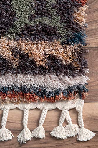 nuLOOM Rosemarie Southwestern Moroccan Shag Accent Rug, 2' x 3', Grey