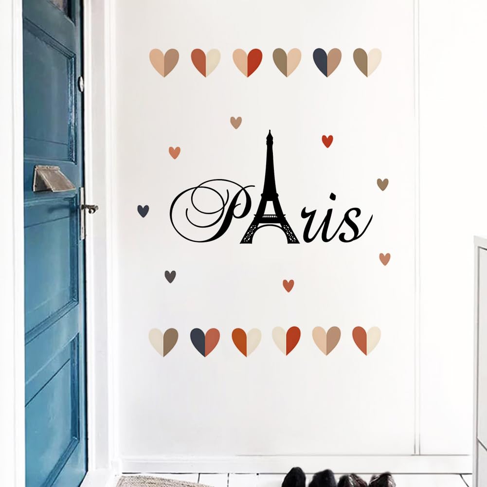 Lchen Paris Eiffel Tower Removable PVC Wall Sticker Home Kids Room Decor Art Decal(12.6"x19.7")